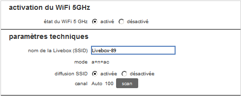 Livebox Pro V4 : personnaliser les paramètres du réseau wifi 5 GHz ...