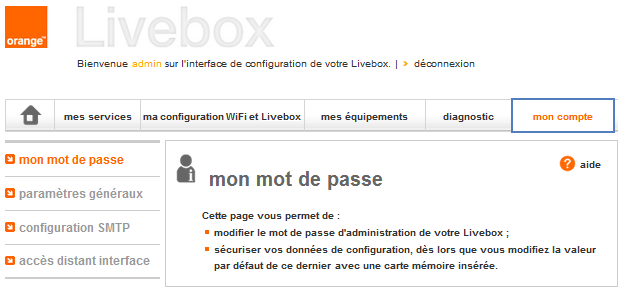 Livebox Pro V4 : personnaliser le mot de passe d'accès à l'interface ...
