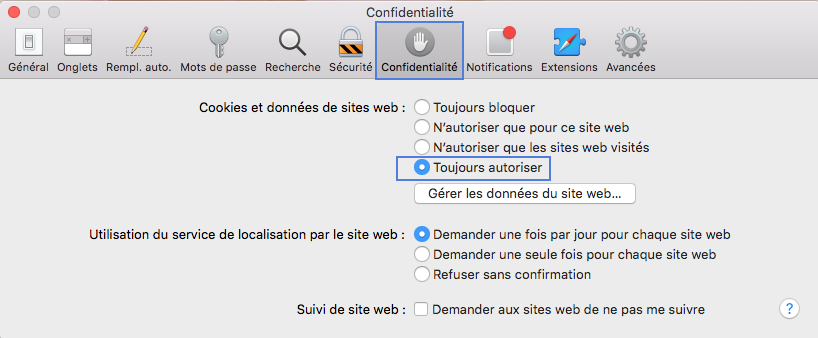 Safari (Mac) : accepter les cookies - Assistance Orange