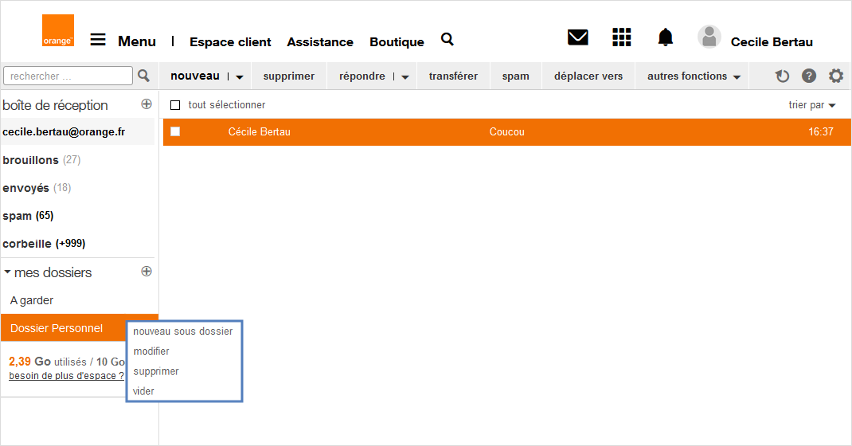 Mail Orange : classer vos emails - Assistance Orange