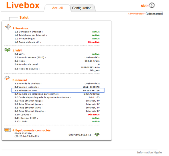 Livebox Pro : connaître votre adresse IP via l'interface de la Livebox ...
