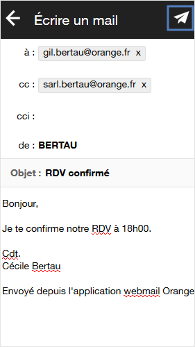 Mail orange.fr (mobile) : rédiger et envoyer un email - Aide et Contact ...