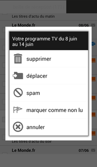 Mail Orange : accéder aux différentes fonctionnalités de l'application ...
