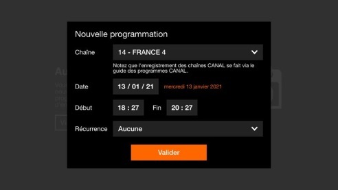 TV d'Orange : planifier un enregistrement TV - Assistance Orange Pro