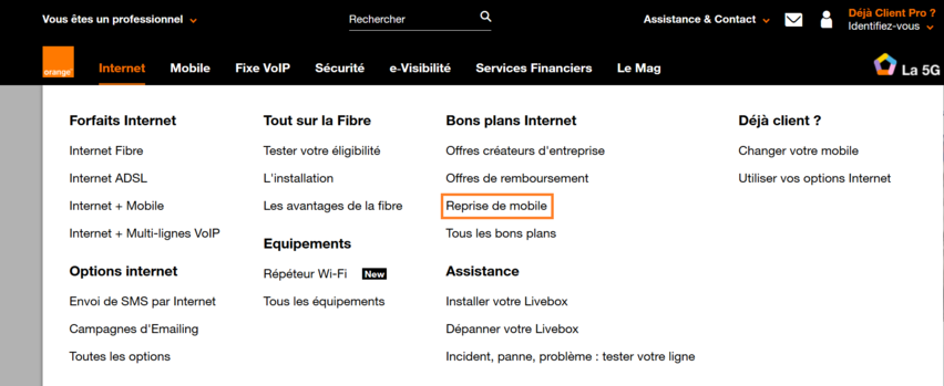 Orange reprise pour les pros - Assistance Orange Pro