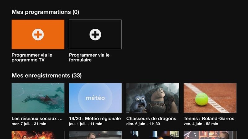 TV d'Orange : planifier un enregistrement TV - Assistance Orange Pro