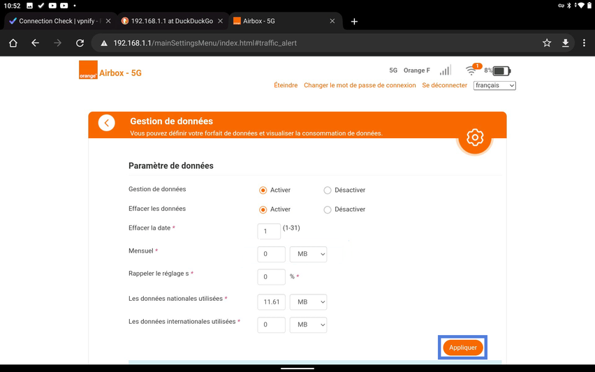 Comment vérifier la consommation internet sur votre Orange Airbox 5G ...