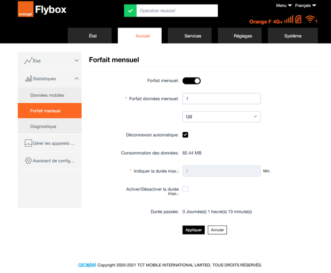 Comment vérifier la consommation internet sur votre Flybox 4 - 4G ...