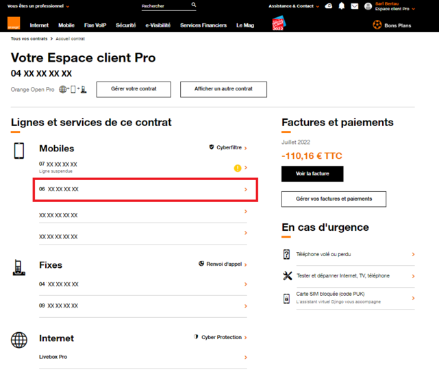 Espace client Pro : résilier une option Mobile, Internet ou TV - Assistance Orange Pro