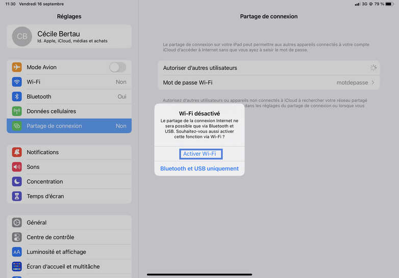 Comment partager la connexion réseau de votre iPad sous iPadOS 16 ...