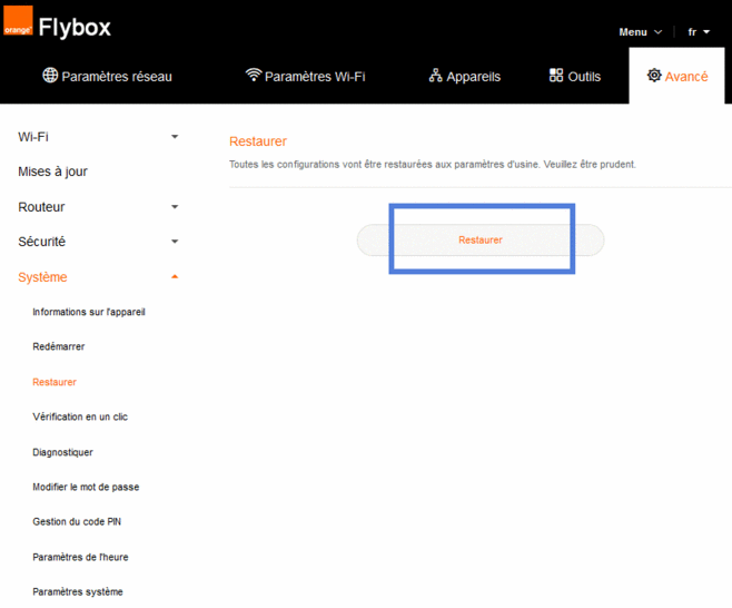Comment réinitialiser l'Orange Flybox 5 4G+ ? - Aide et Contact Orange