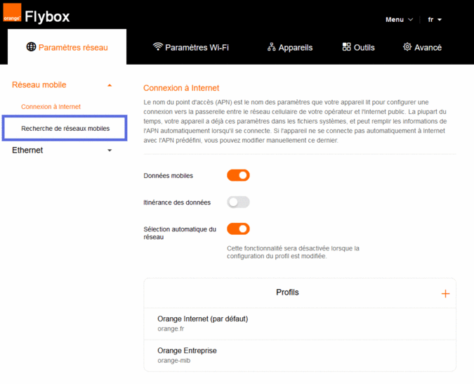 Comment forcer le réseau sur votre Orange Flybox 5 4G+ ? - Aide et Contact Orange