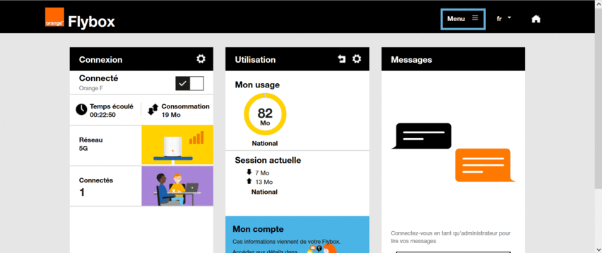 Comment modifier le mot de passe de l'interface administrateur de votre Orange Flybox 2 5G ou ...