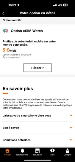 L’option eSIM Watch : présentation - Aide et Contact Orange