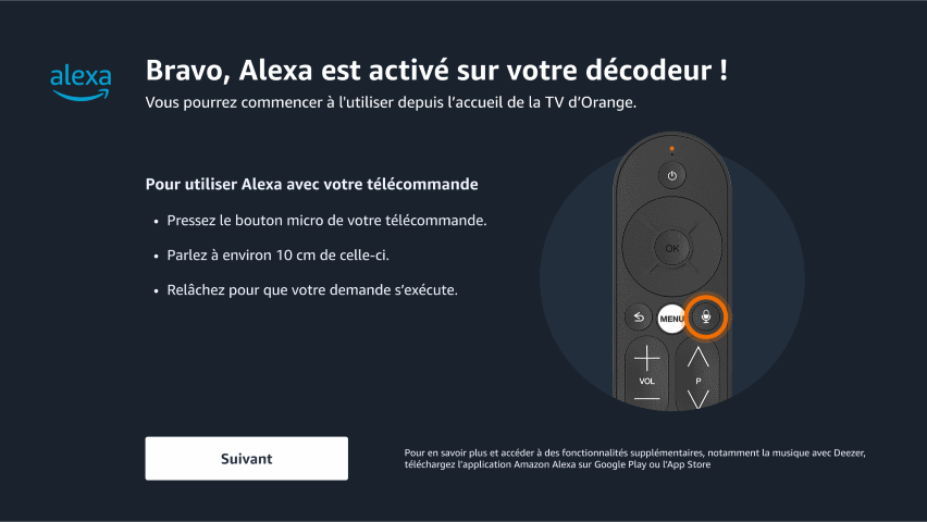 Décodeur TV 6 : activer l'assistant vocal Alexa - Assistance Orange