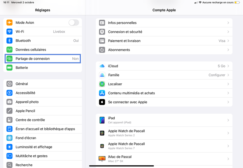 Comment partager la connexion réseau de votre iPad sous iPadOS ? - Aide ...