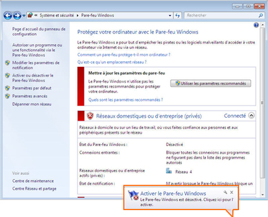 Windows 7 : gérer le pare-feu - Aide et Contact Orange